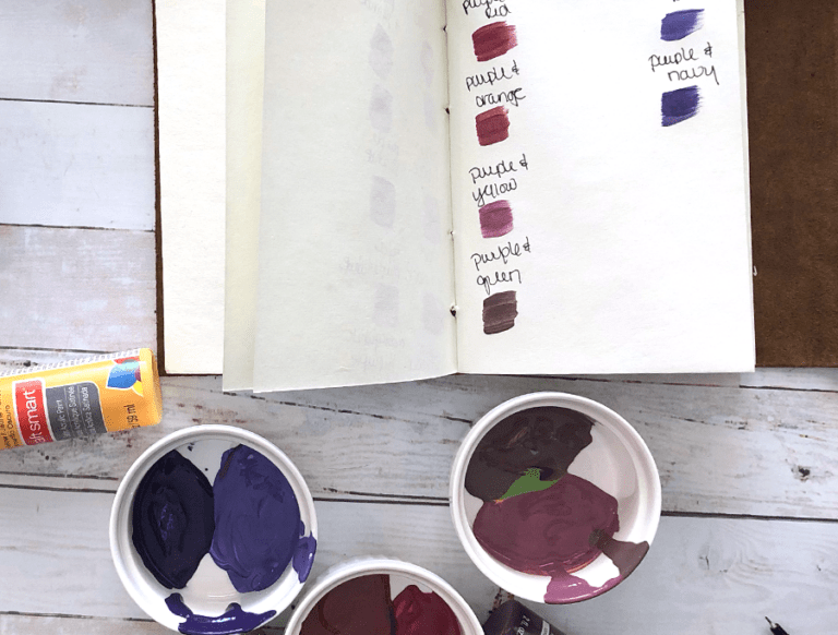 Mixing Purple Paint With All The Rainbow Colors · Artsy Fartsy Life