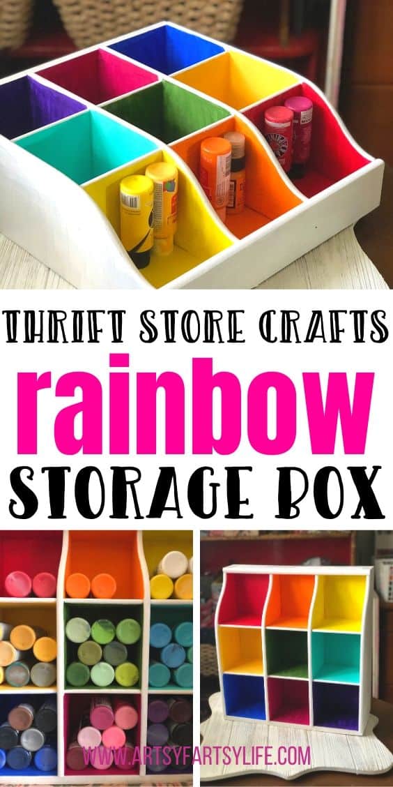 Rainbow Storage Box - Thrift Store Crafts · Artsy Fartsy Life