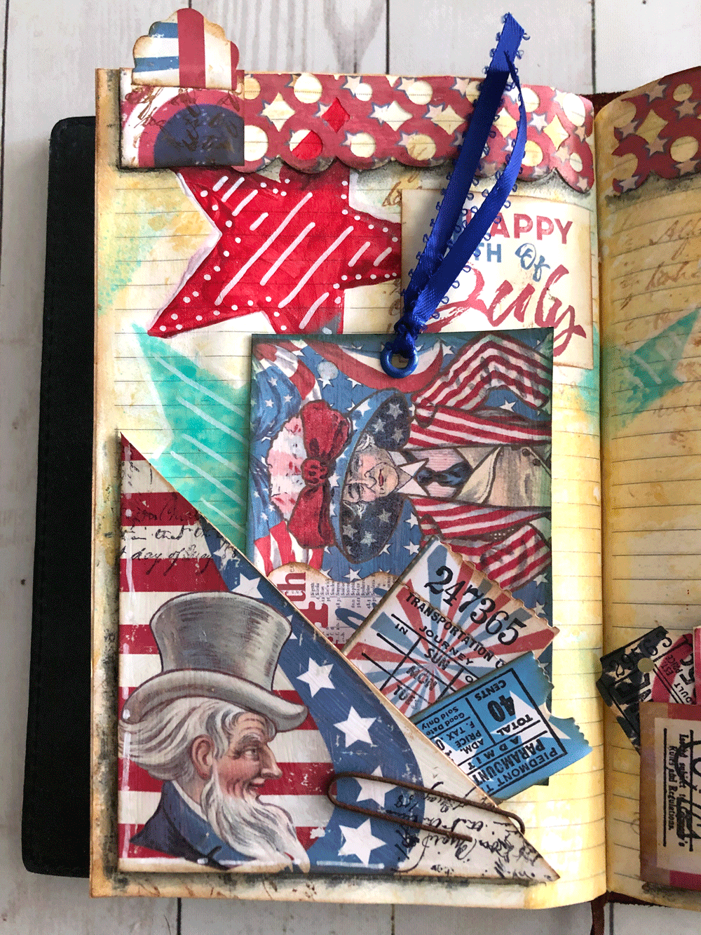 Free Printable 4th of July Junk Journal and Scrapbook Ephemera · Artsy ...