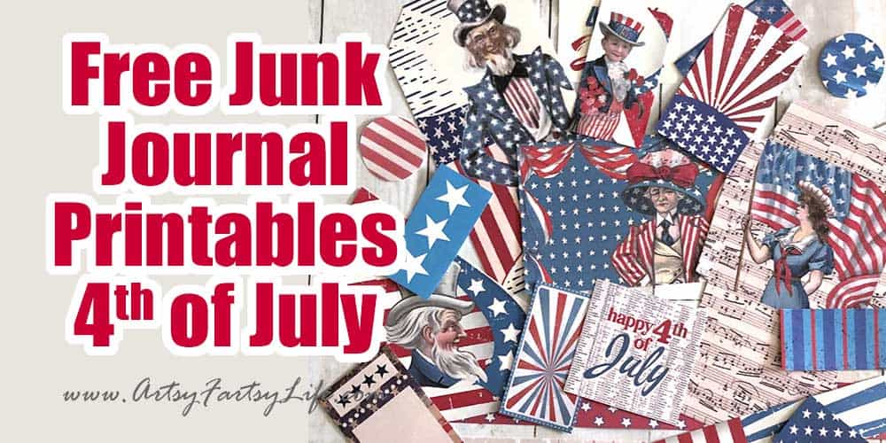 Free Printable 4th of July Junk Journal and Scrapbook Ephemera · Artsy ...