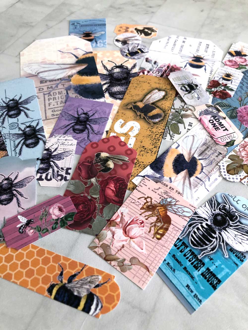 Free Printable Ephemera - Bee Tags & Tickets · Artsy Fartsy Life