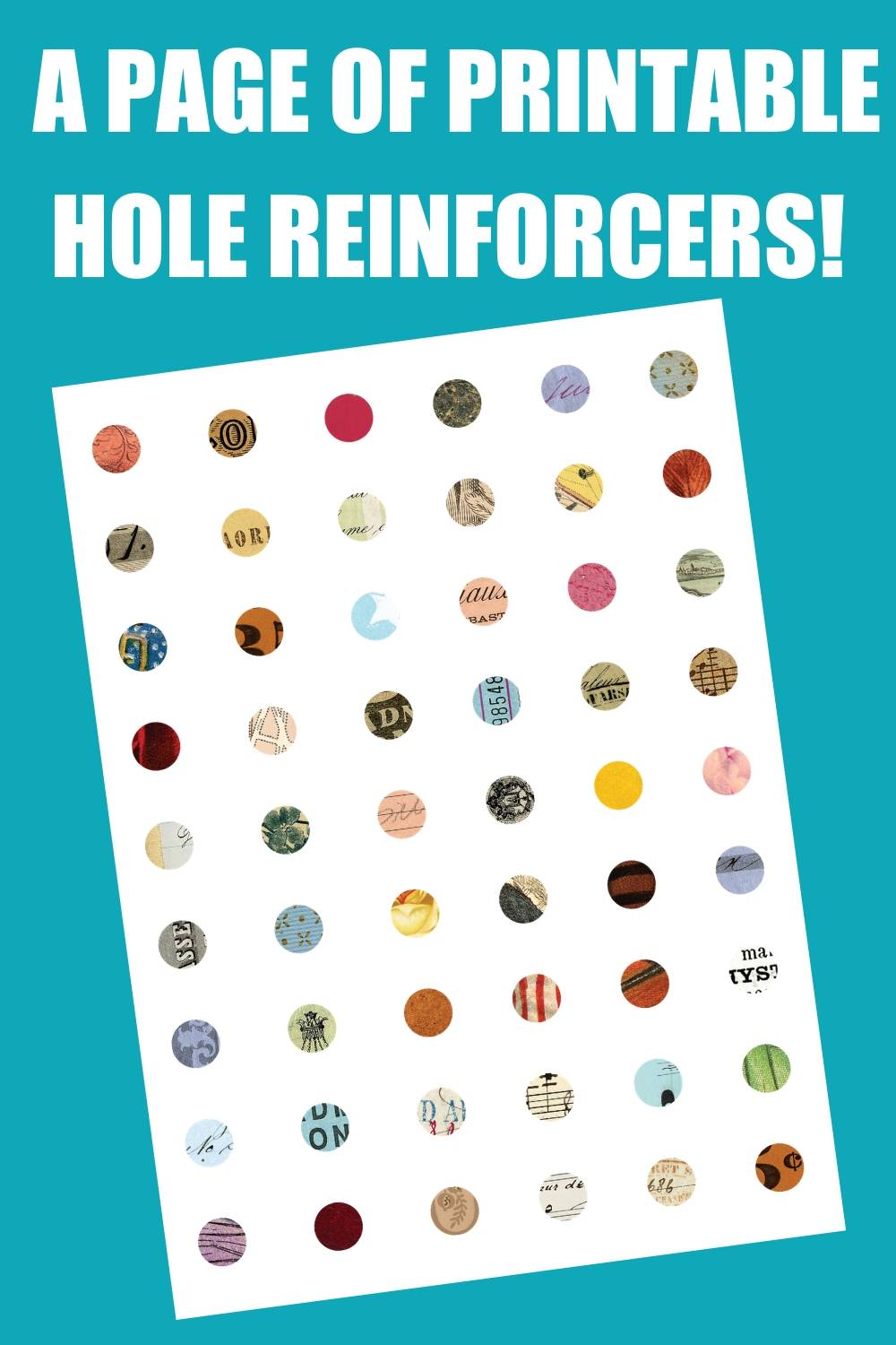 Free Printable Hole Reinforcers For Junk Journals and Binders · Artsy ...