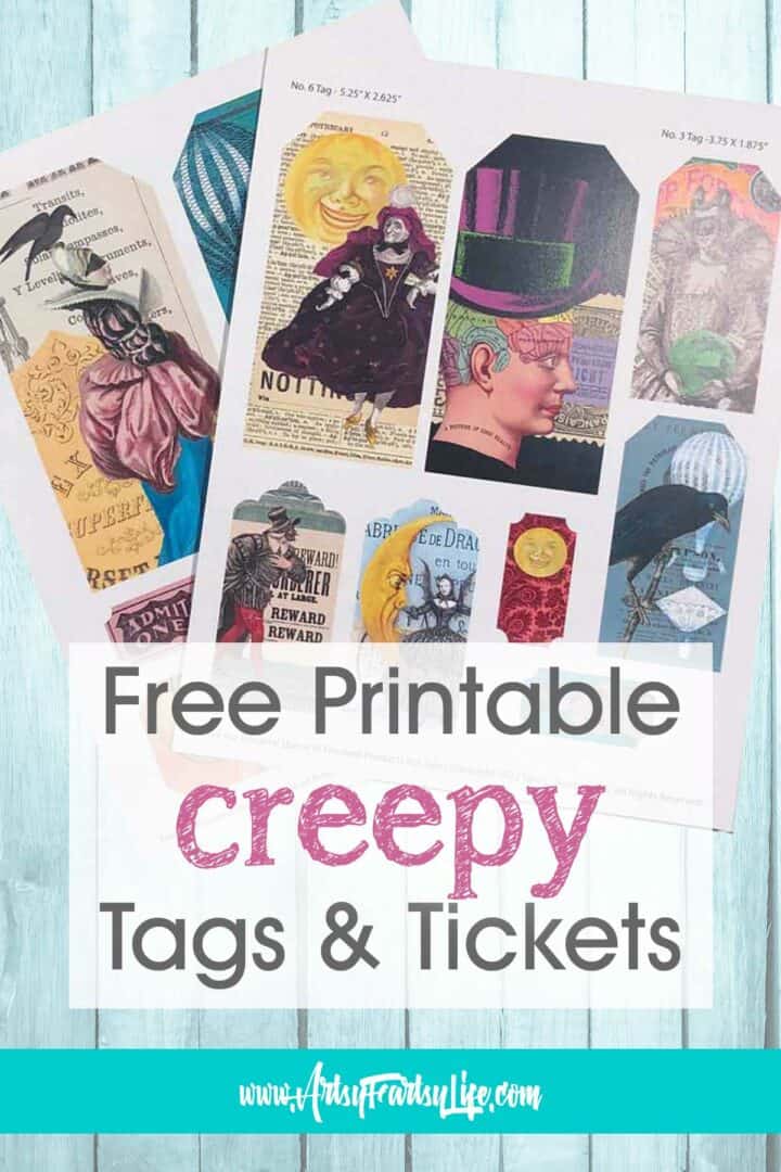 Free Spooky Printable Tags and Tickets · Artsy Fartsy Life
