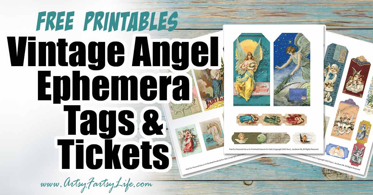 Free Printable Angel Tags and Tickets Ephemera (Commercial License ...