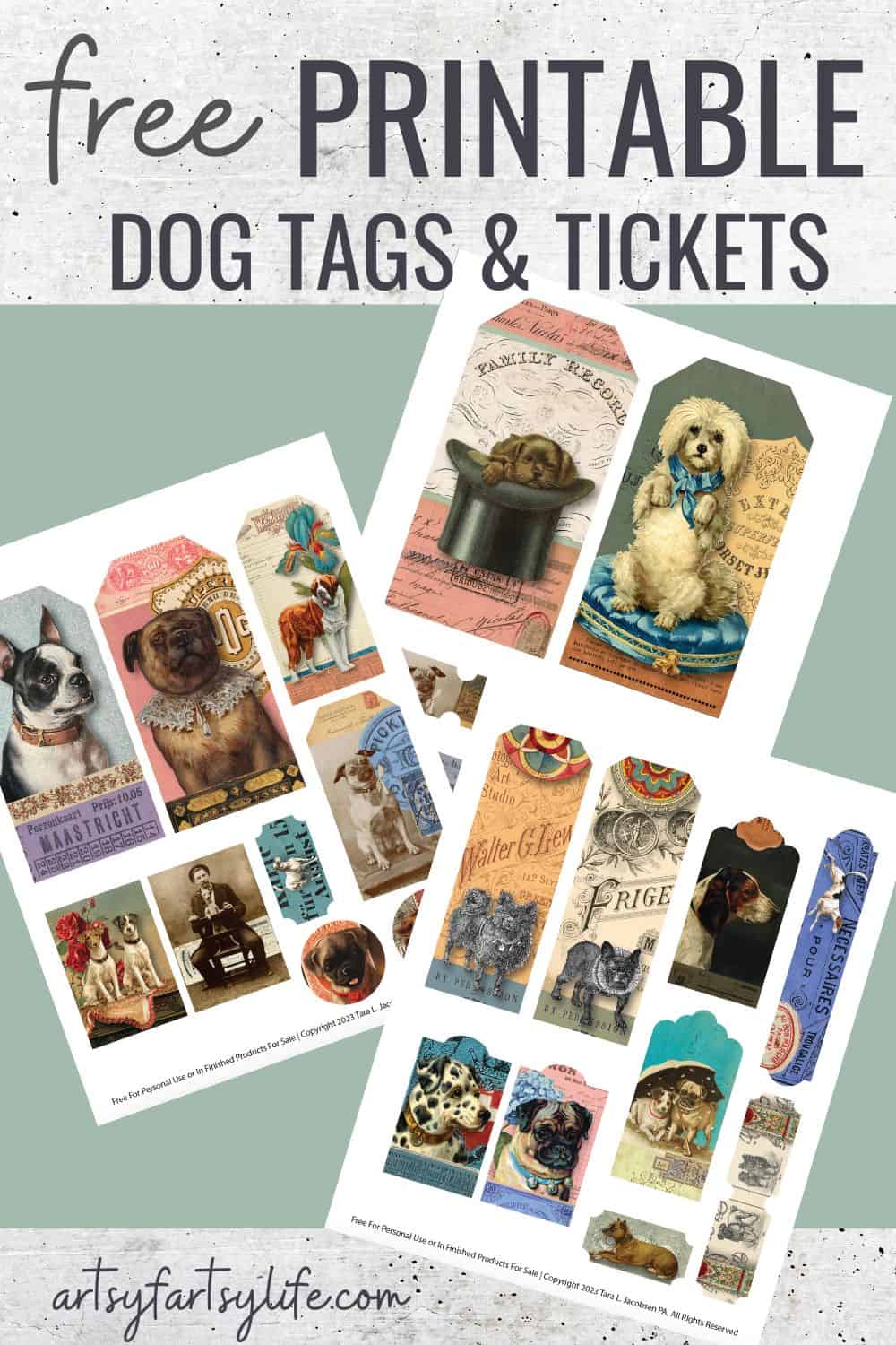 Dogs Tags and Tickets - Free Printable Ephemera · Artsy Fartsy Life