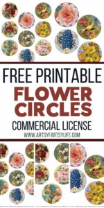 Flowers Vintage Circle Ephemera or Stickers - Free Printable · Artsy ...