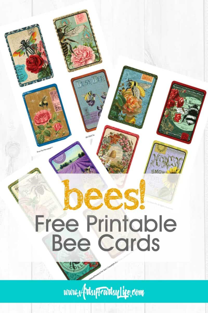 Free Printable Vintage Bee Cards · Artsy Fartsy Life