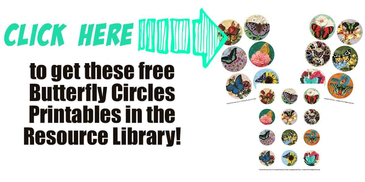 Free Printable Butterfly Circles For Junk Journals or Stickers · Artsy ...