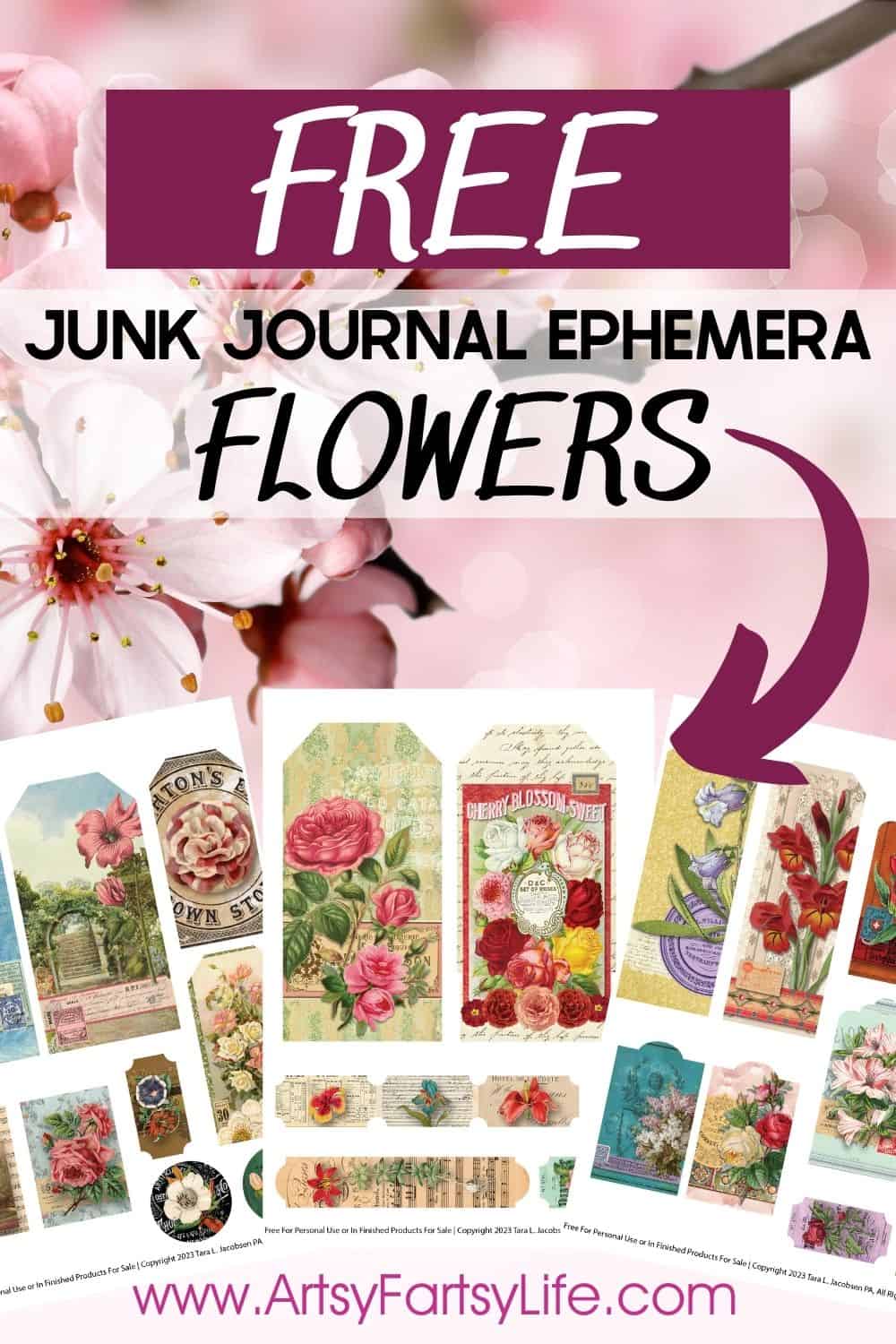 Free Vintage Flowers Printable Ephemera · Artsy Fartsy Life