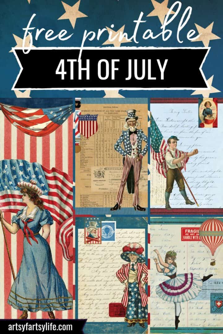 4th of July Journal Pages or Covers Free Printable · Artsy Fartsy Life