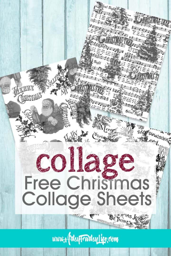 Christmas Collage Sheets - Black and White Free Printables · Artsy ...