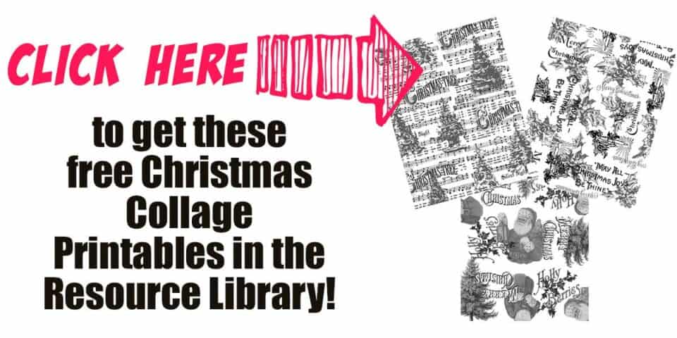Christmas Collage Sheets - Black and White Free Printables · Artsy ...