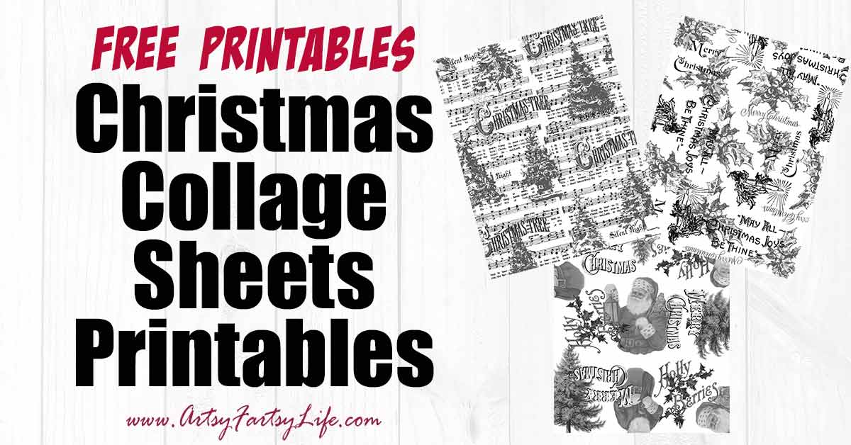 Christmas Collage Sheets - Black and White Free Printables · Artsy ...