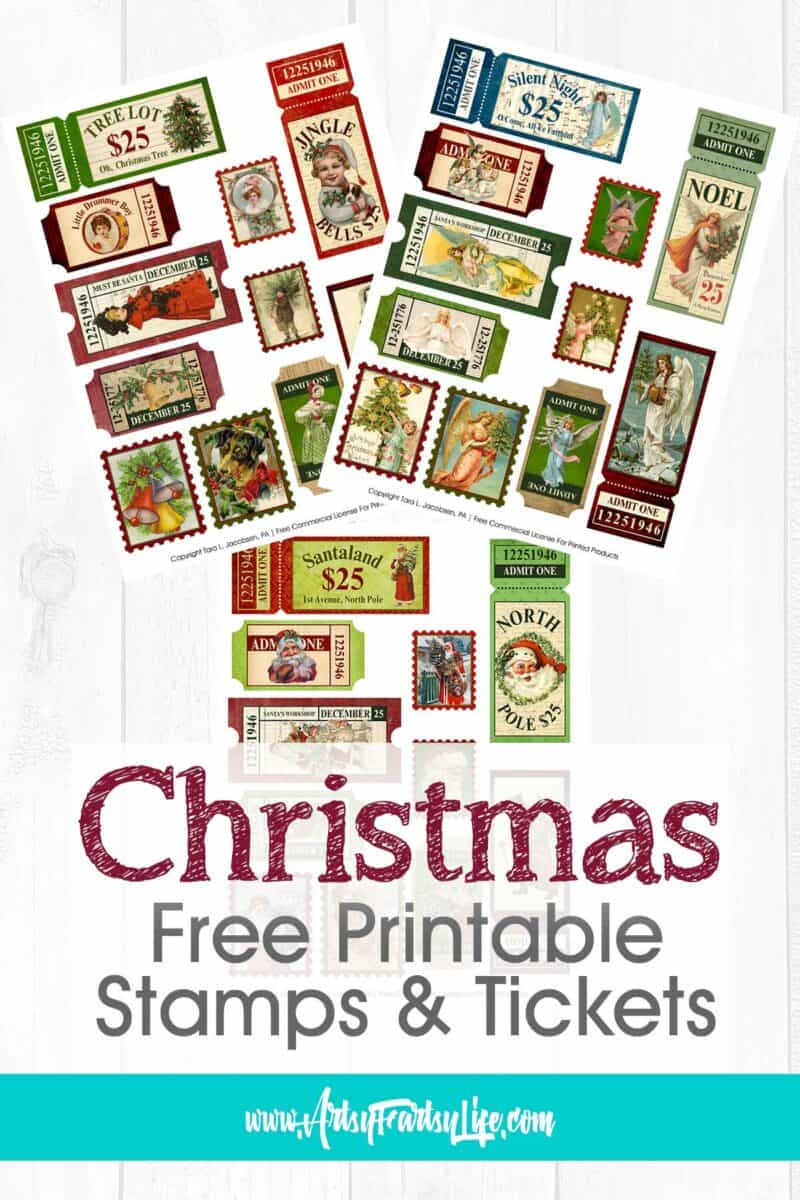 Christmas Stamps and Tickets - Free Printable · Artsy Fartsy Life