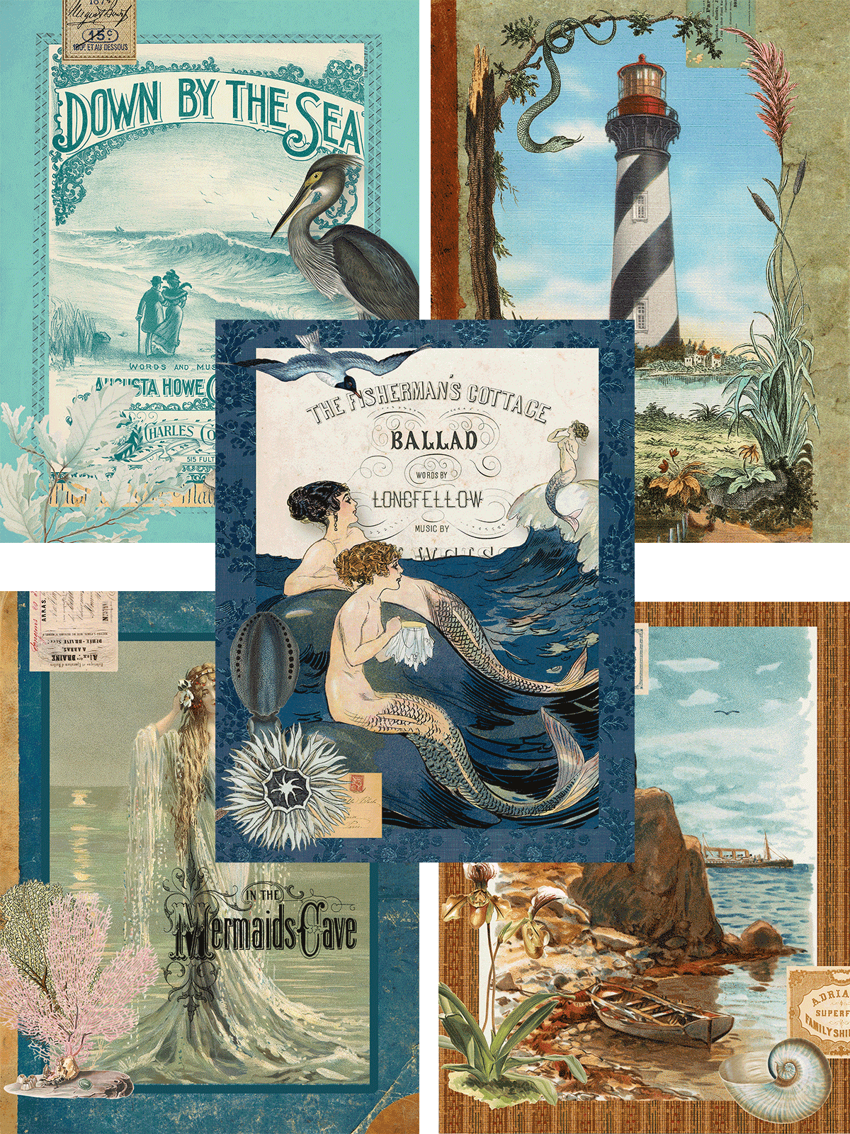 Nautical Journal Collage Pages - Free Printable · Artsy Fartsy Life