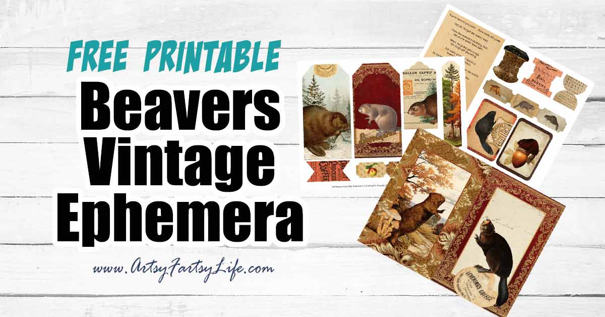 Beavers! Free Printable Vintage Ephemera Collage Sheets · Artsy Fartsy Life