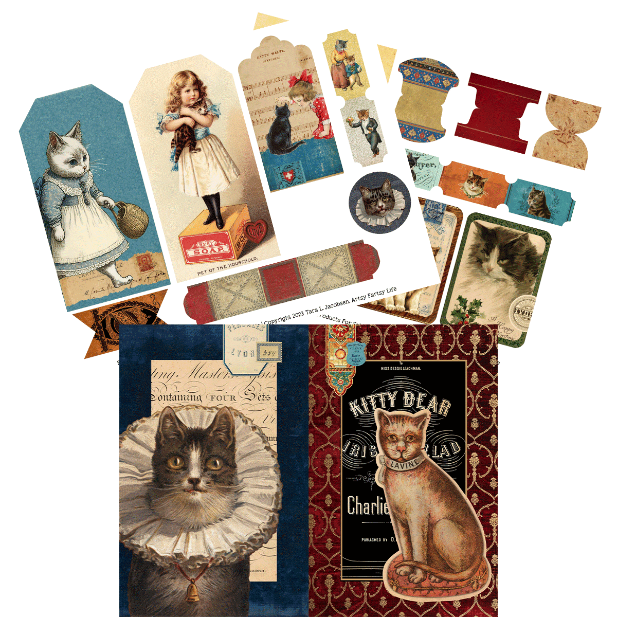 Cats! Free Printable Ephemera Collage Sheets · Artsy Fartsy Life