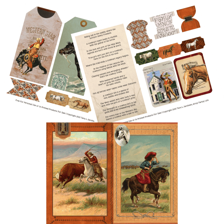 Cowboy and Cowgirl Old West Free Printables · Artsy Fartsy Life