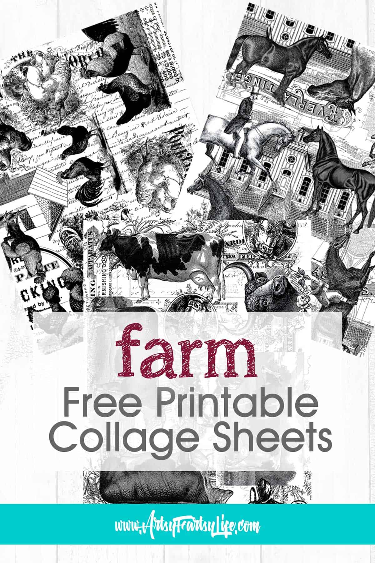 Farm Collage Sheets - Free Printables · Artsy Fartsy Life