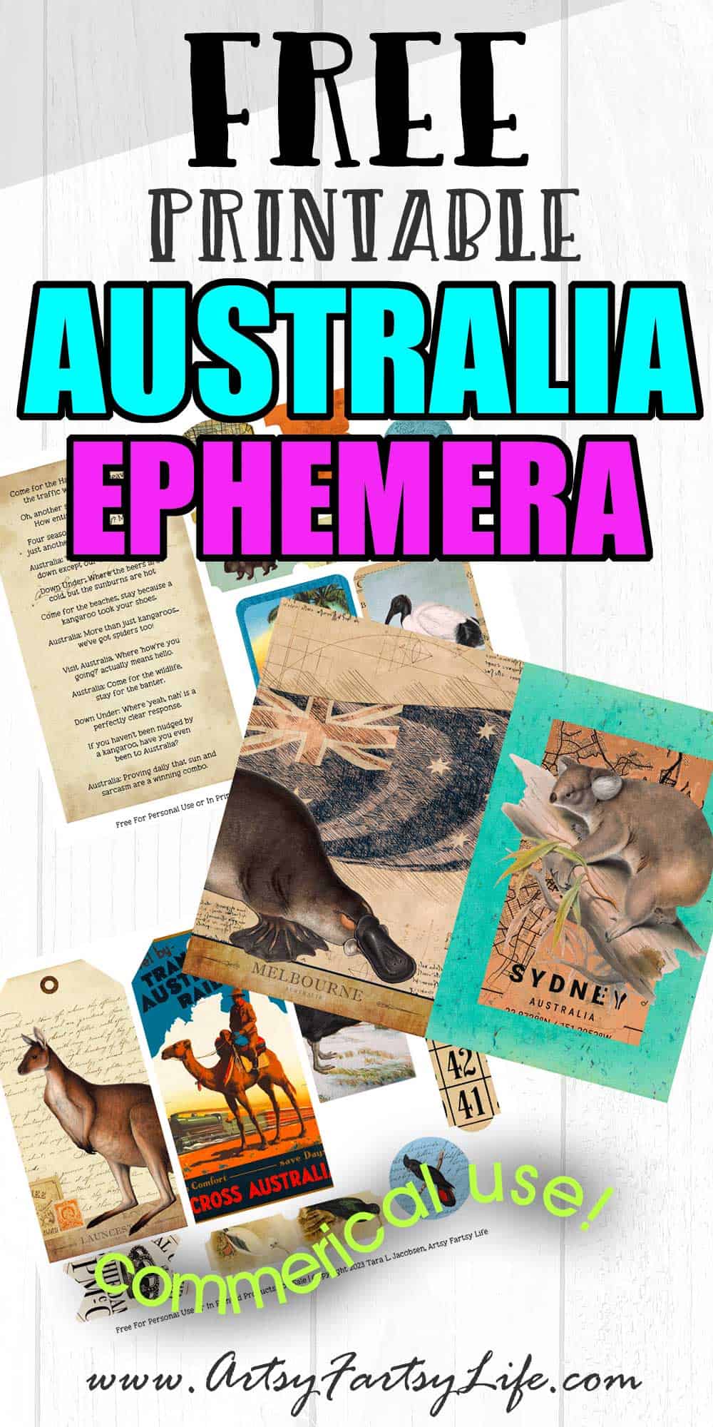 Free Printable Australian Ephemera Collage Sheets · Artsy Fartsy Life