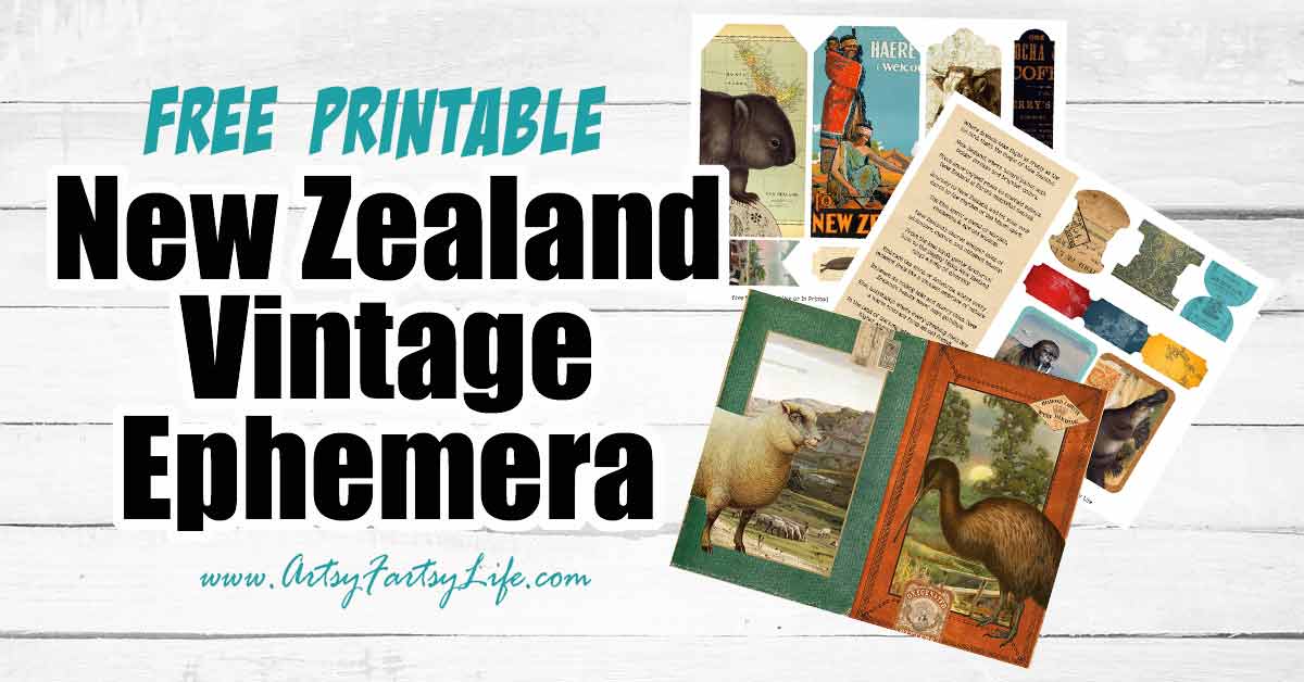 New Zealand Free Printables Ephemera · Artsy Fartsy Life