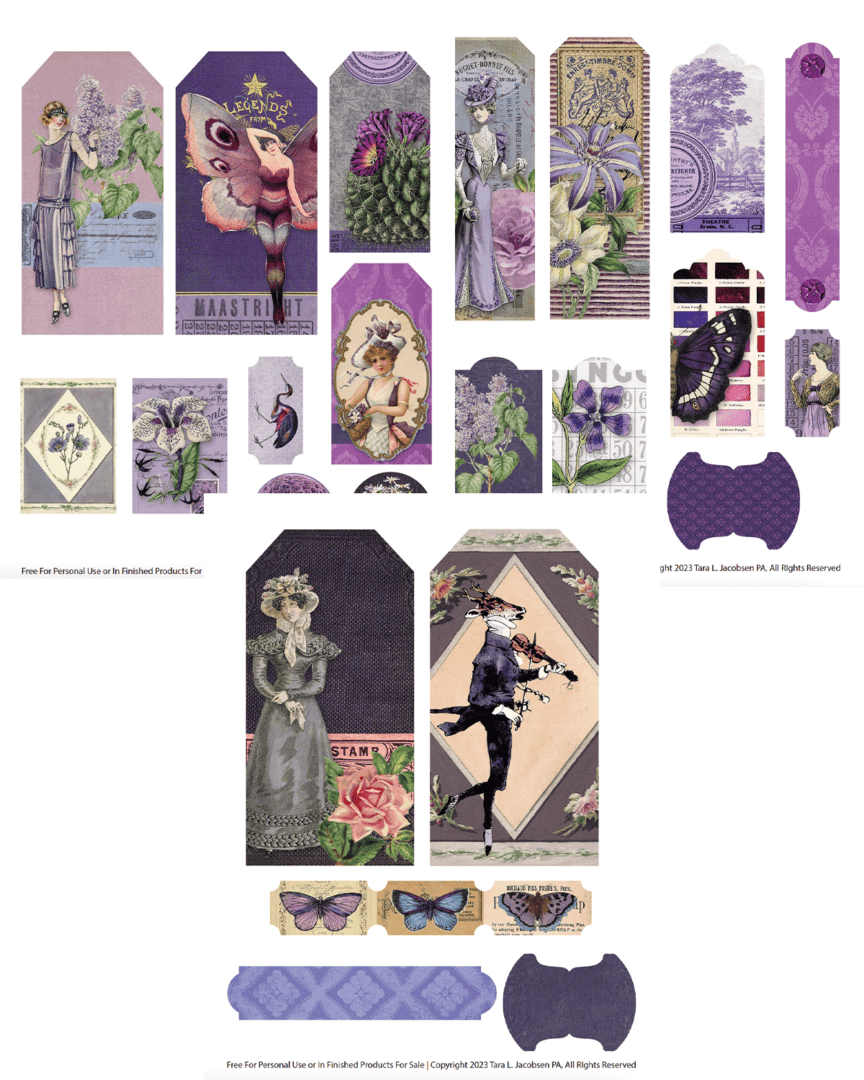 Vintage Purple Ephemera - Free Printable Collage Sheets · Artsy Fartsy Life