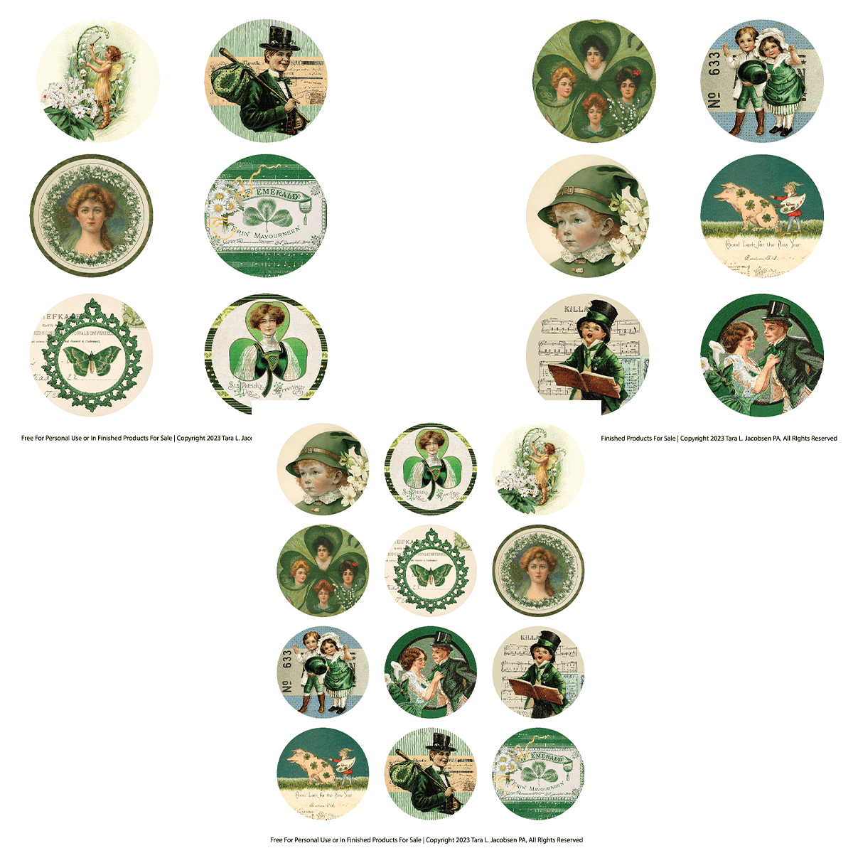 St. Patricks Day Circles - For Journals, Party, Scrapbooking · Artsy ...