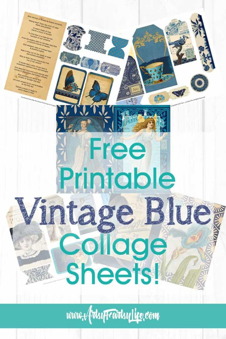 Beautiful Blue Ephemera Collage Sheets - Free Printable · Artsy Fartsy Life