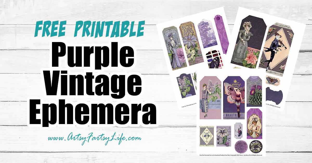 Vintage Purple Ephemera - Free Printable Collage Sheets · Artsy Fartsy Life