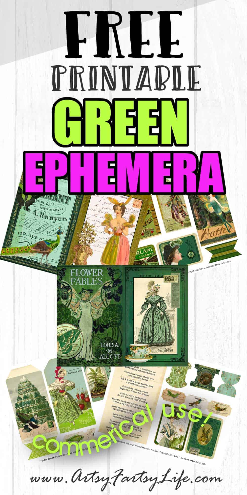 All The Green Things! Free Printable Vintage Ephemera · Artsy Fartsy Life