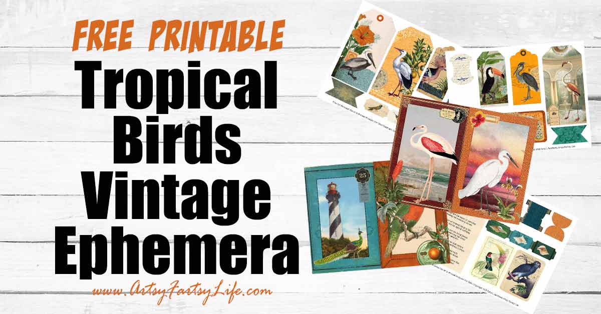 Tropical Birds and Flowers - Free Printable Ephemera · Artsy Fartsy Life