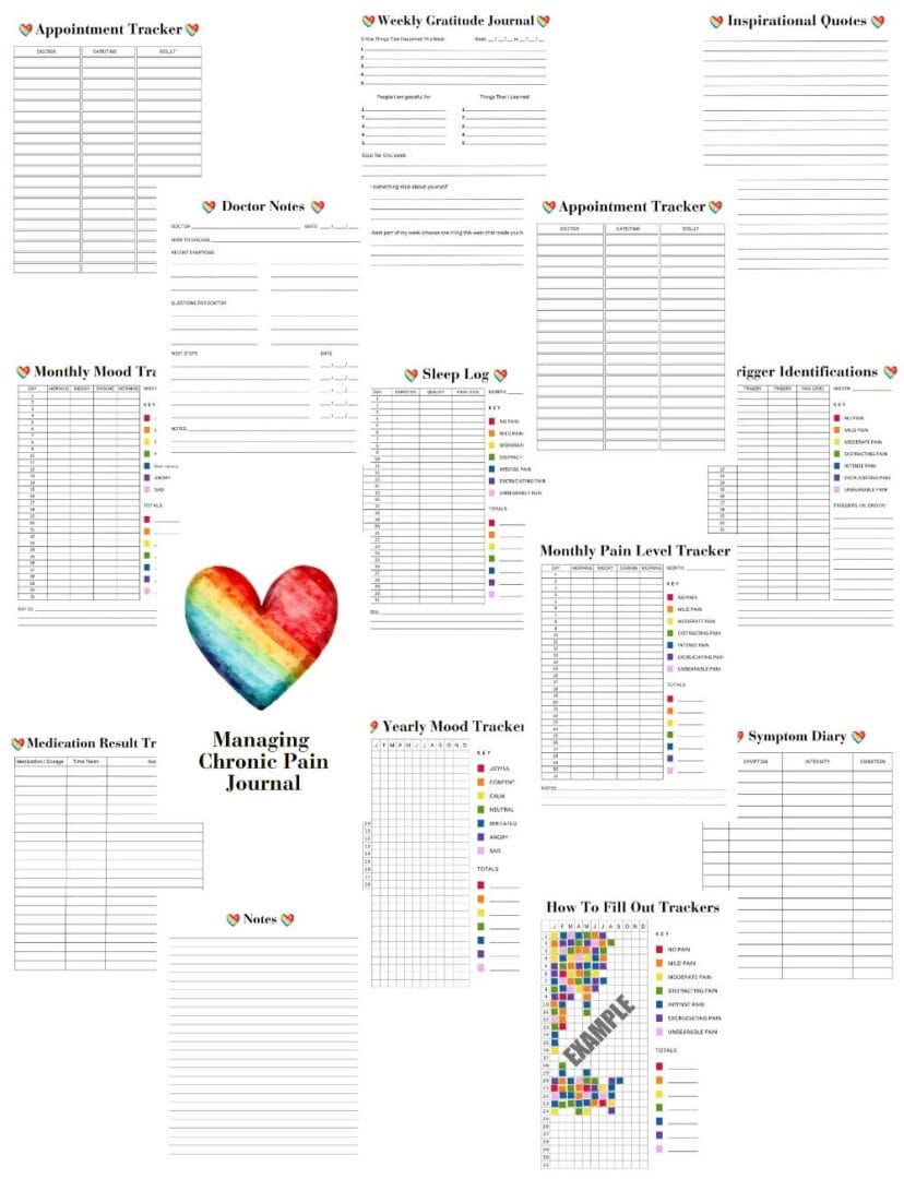 Chronic Pain Journal - Free Printable! · Artsy Fartsy Life
