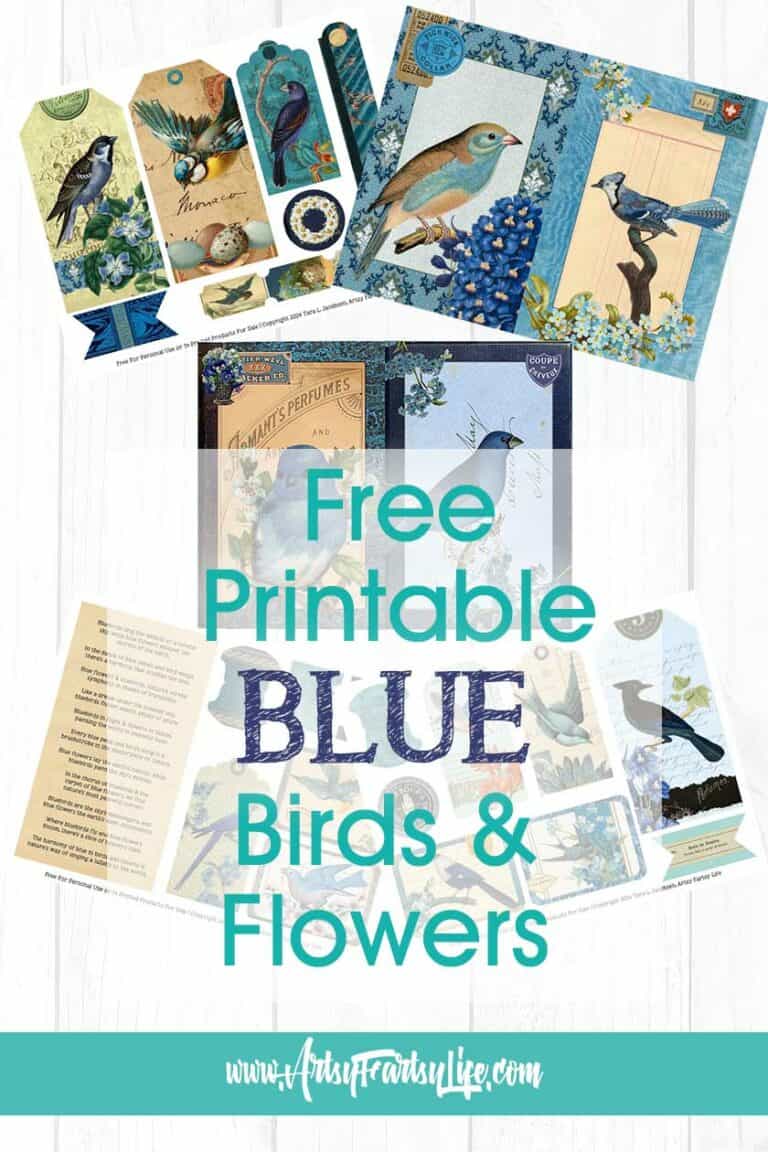 Blue Birds and Flowers - Free Printable Ephemera · Artsy Fartsy Life