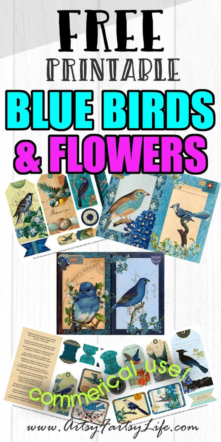 Blue Birds and Flowers - Free Printable Ephemera · Artsy Fartsy Life