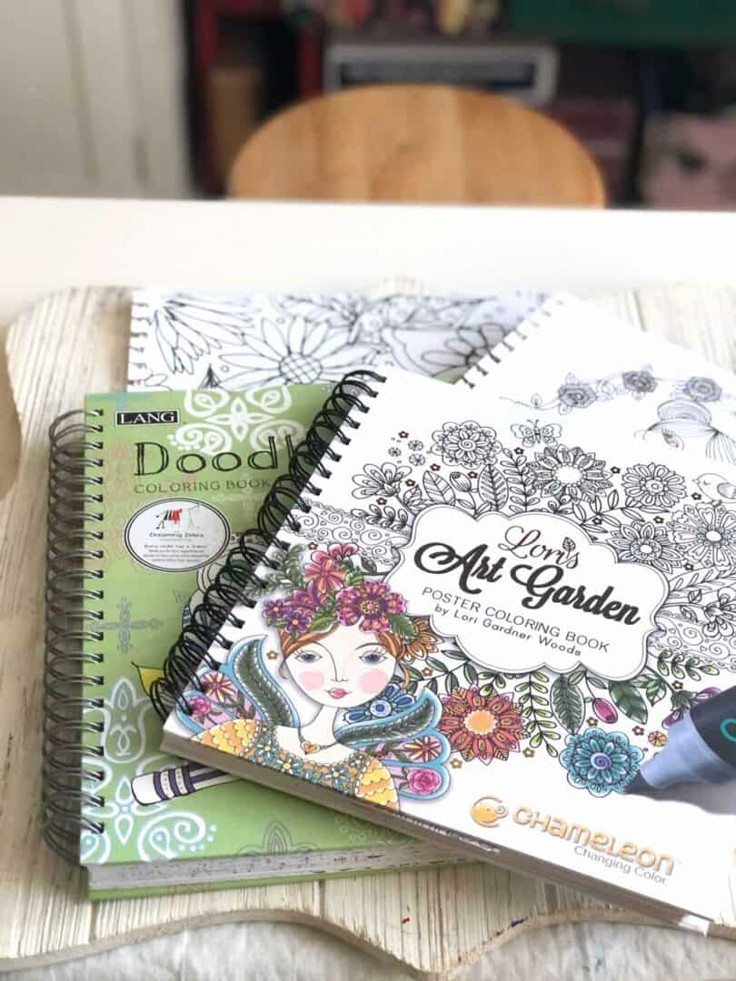 How To Use Coloring Book Pages For Mixed Media · Artsy Fartsy Life
