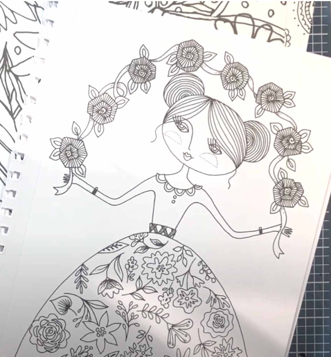 How To Use Coloring Book Pages For Mixed Media · Artsy Fartsy Life