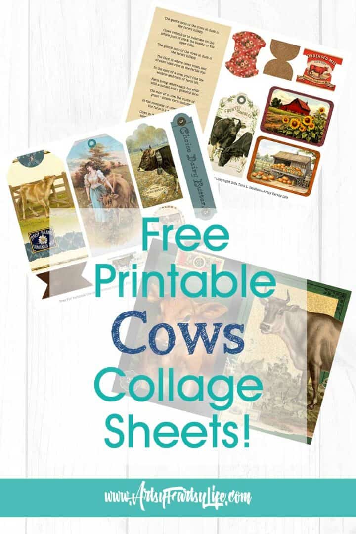 Cute Cows! Free Ephemera Collage Sheets · Artsy Fartsy Life