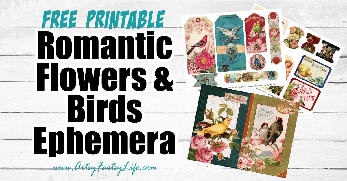 Romantic Birds and Flowers - Free Printable Ephemera · Artsy Fartsy Life