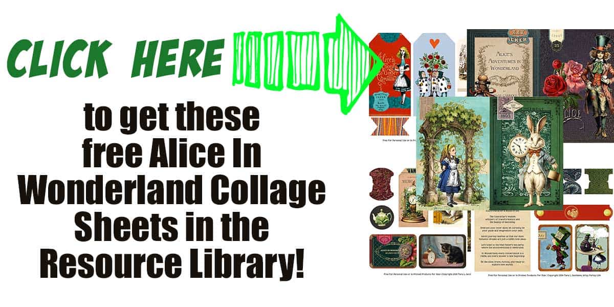 New Alice In Wonderland Free Printable Collage Sheets! · Artsy Fartsy Life