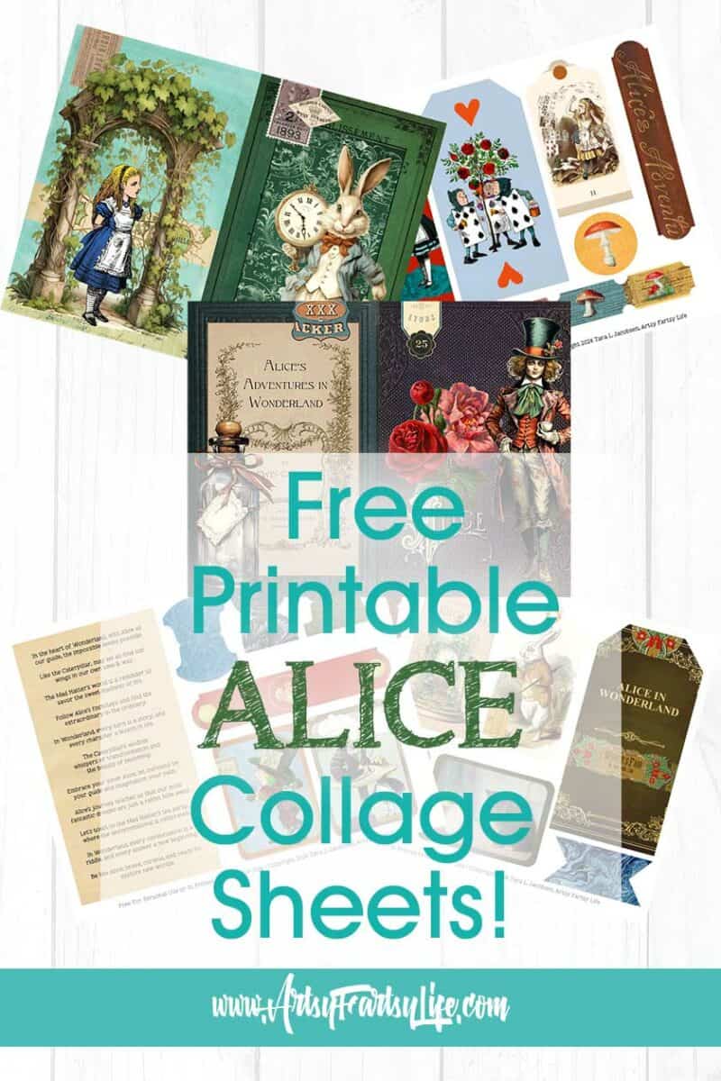 New Alice In Wonderland Free Printable Collage Sheets! · Artsy Fartsy Life