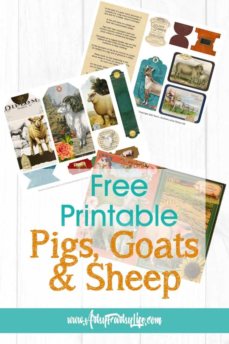 Pigs, Goats and Sheep - Free Printable Collage Sheets! · Artsy Fartsy Life