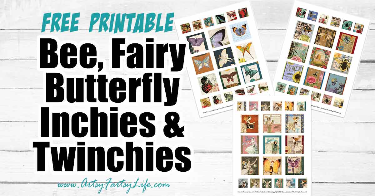 Bee, Fairy & Butterfly Inchies and Twinchies - Free Printable Collage ...