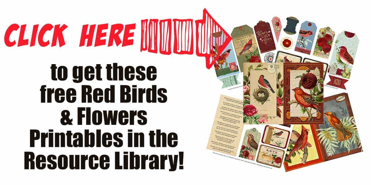 Red Birds and Flowers Ephemera - Free Printable Ephemera · Artsy Fartsy ...