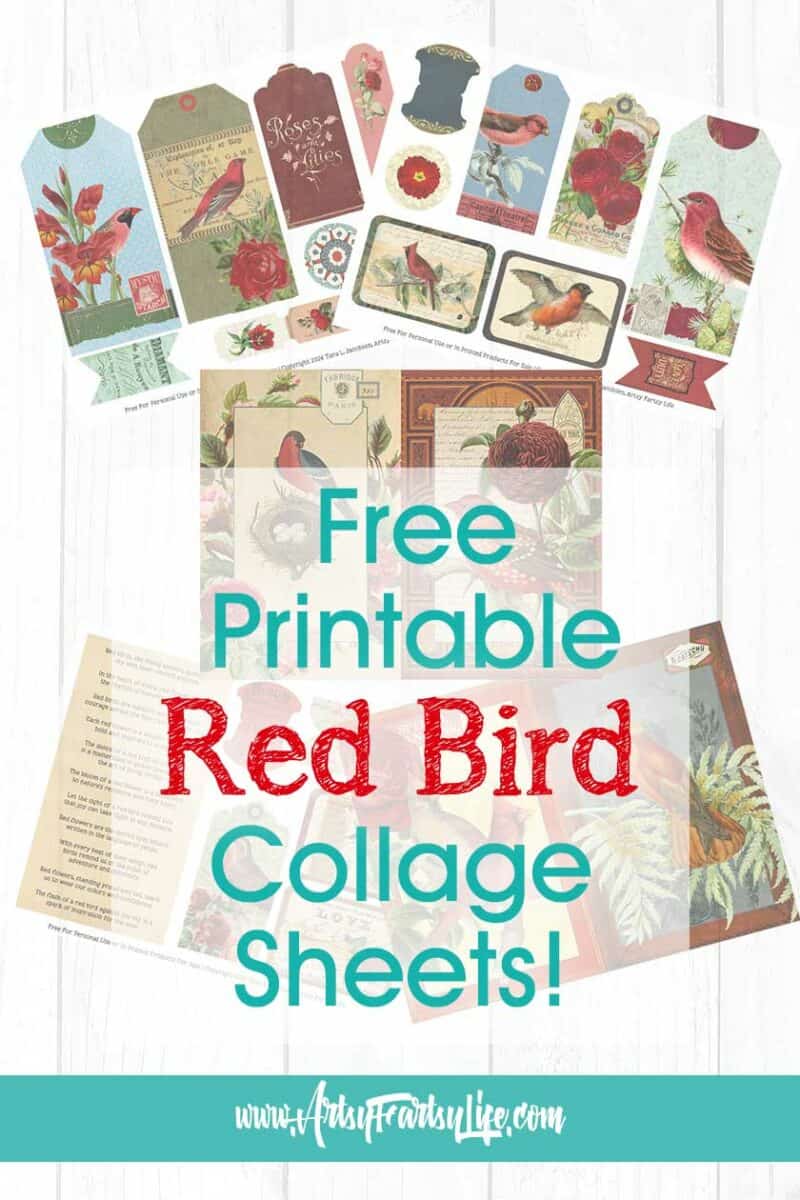 Red Birds and Flowers Ephemera - Free Printable Ephemera · Artsy Fartsy ...
