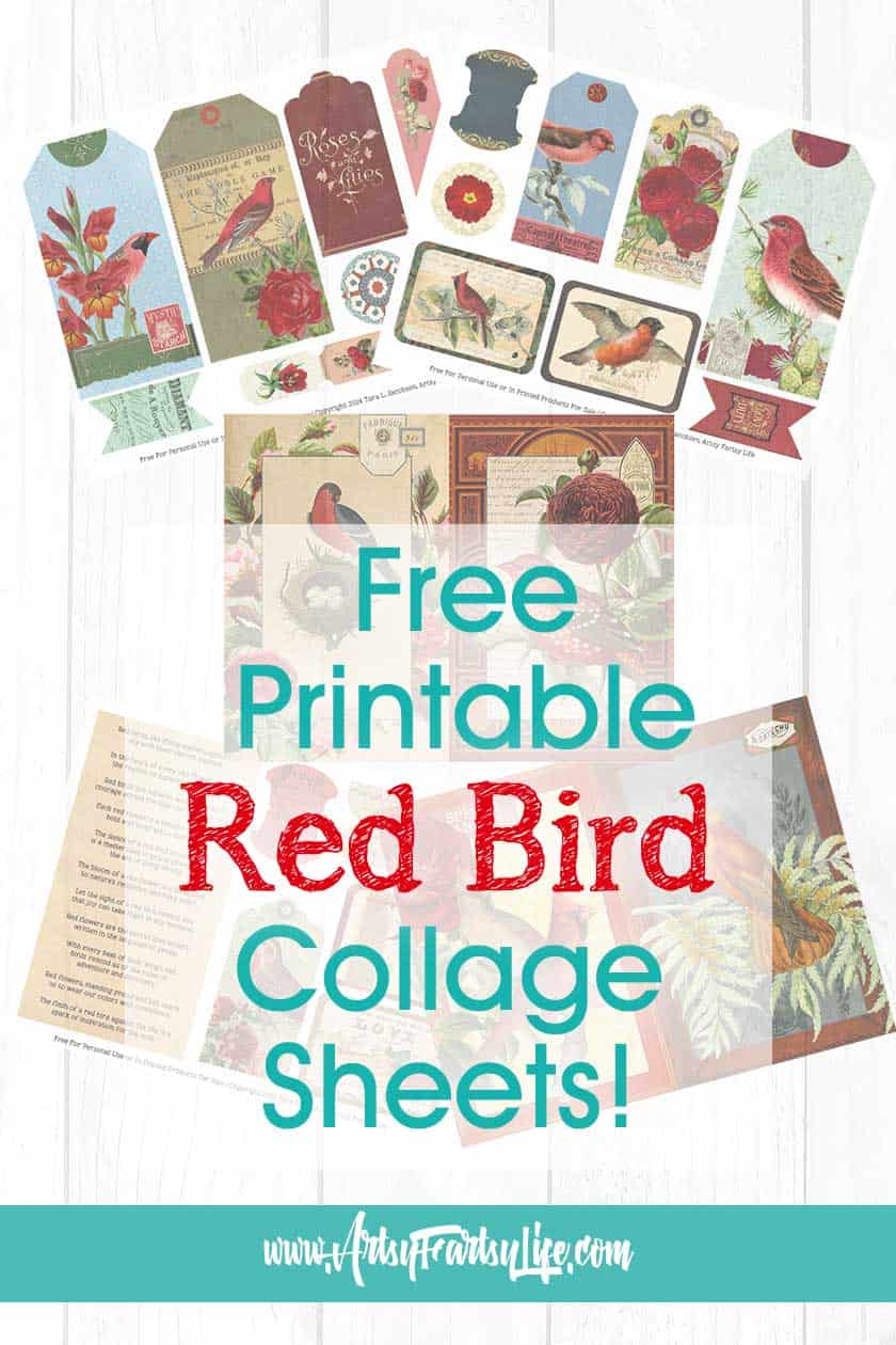 Red Birds and Flowers Ephemera - Free Printable Ephemera · Artsy Fartsy ...