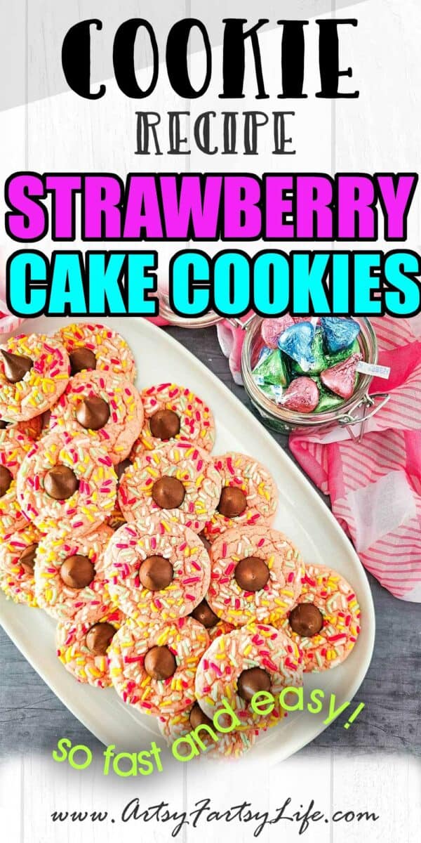Simple Strawberry Cake Box Cookie Recipe · Artsy Fartsy Life