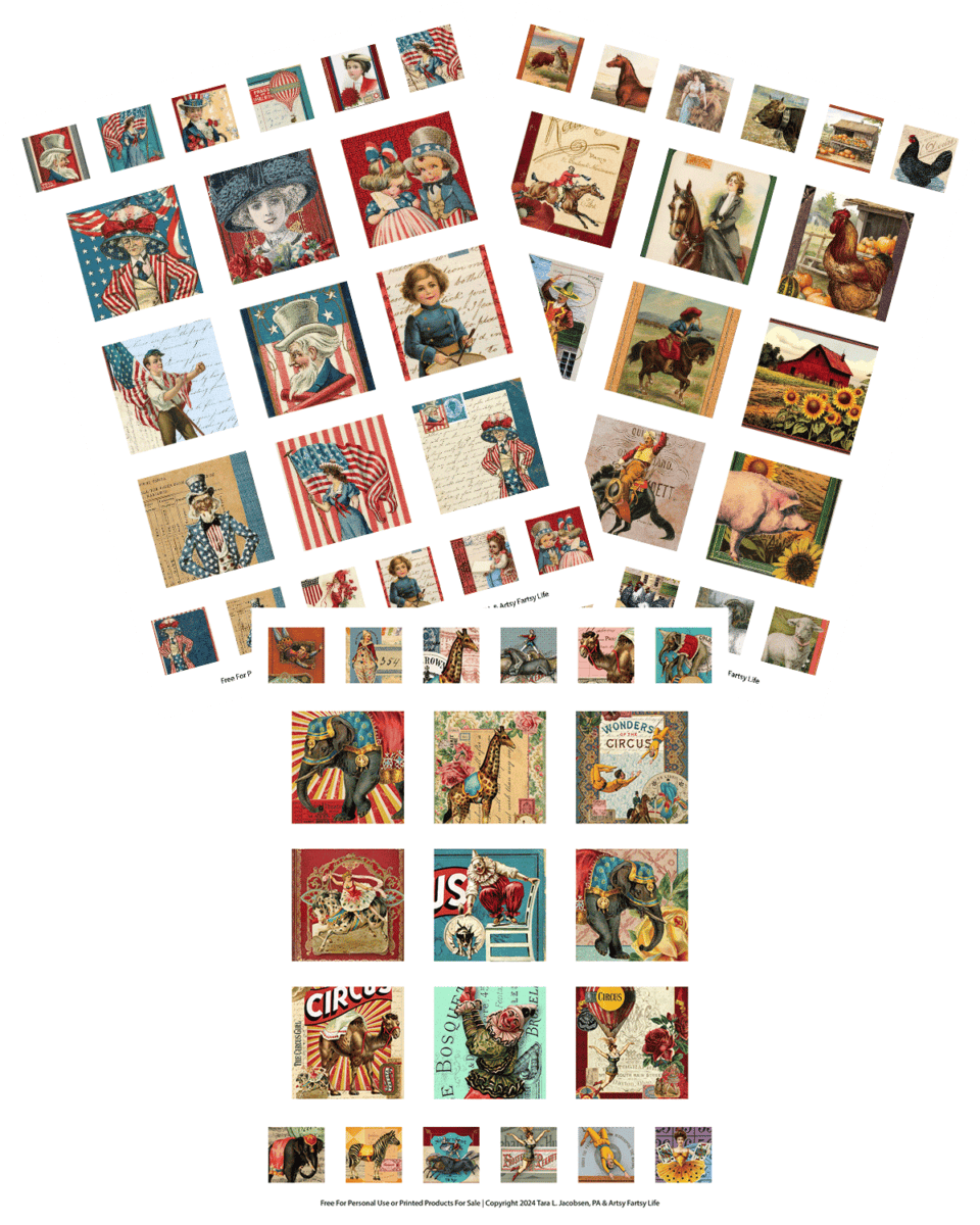 Circus, Americana and Farm Inchies & Twinchies - Free Printables ...