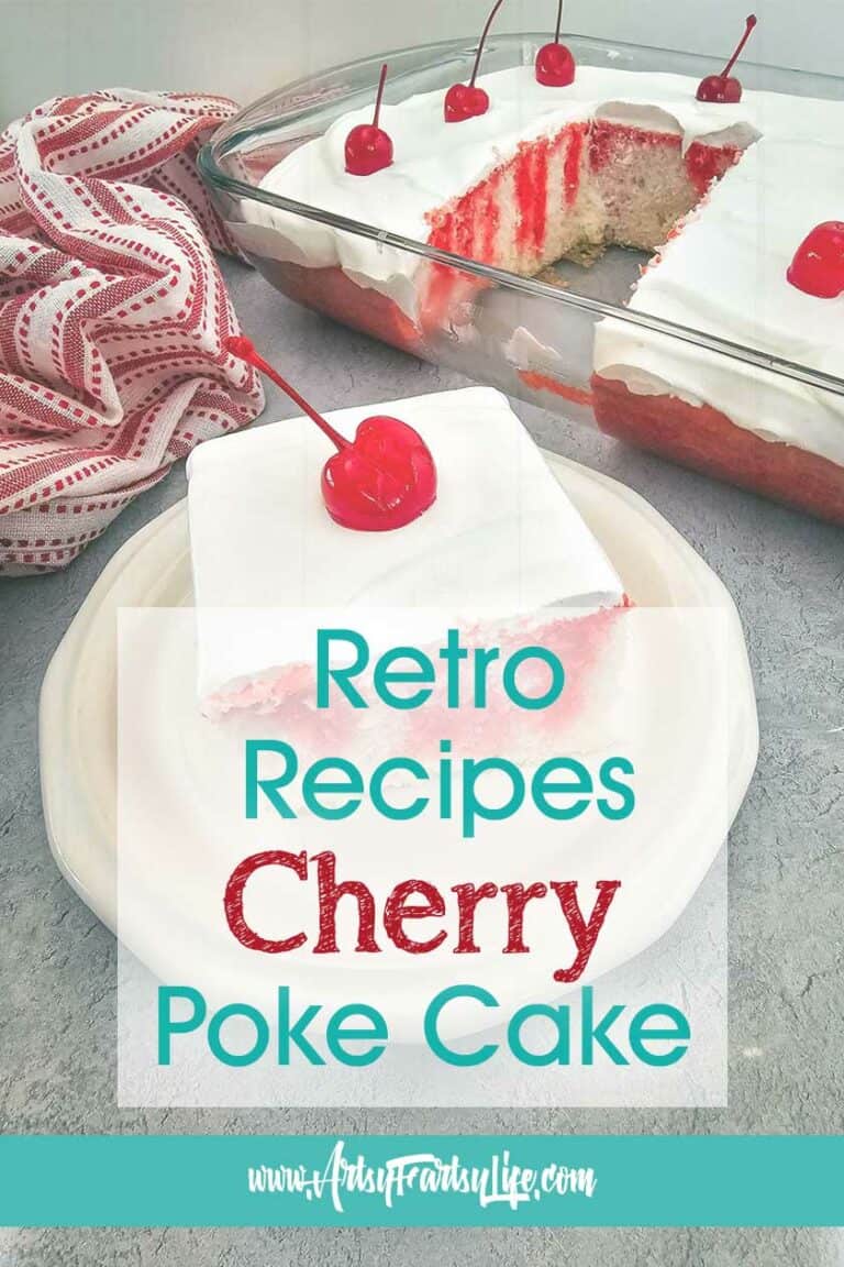 Cherry Jello Poke Cake Recipe With Dream Whip frosting · Artsy Fartsy Life
