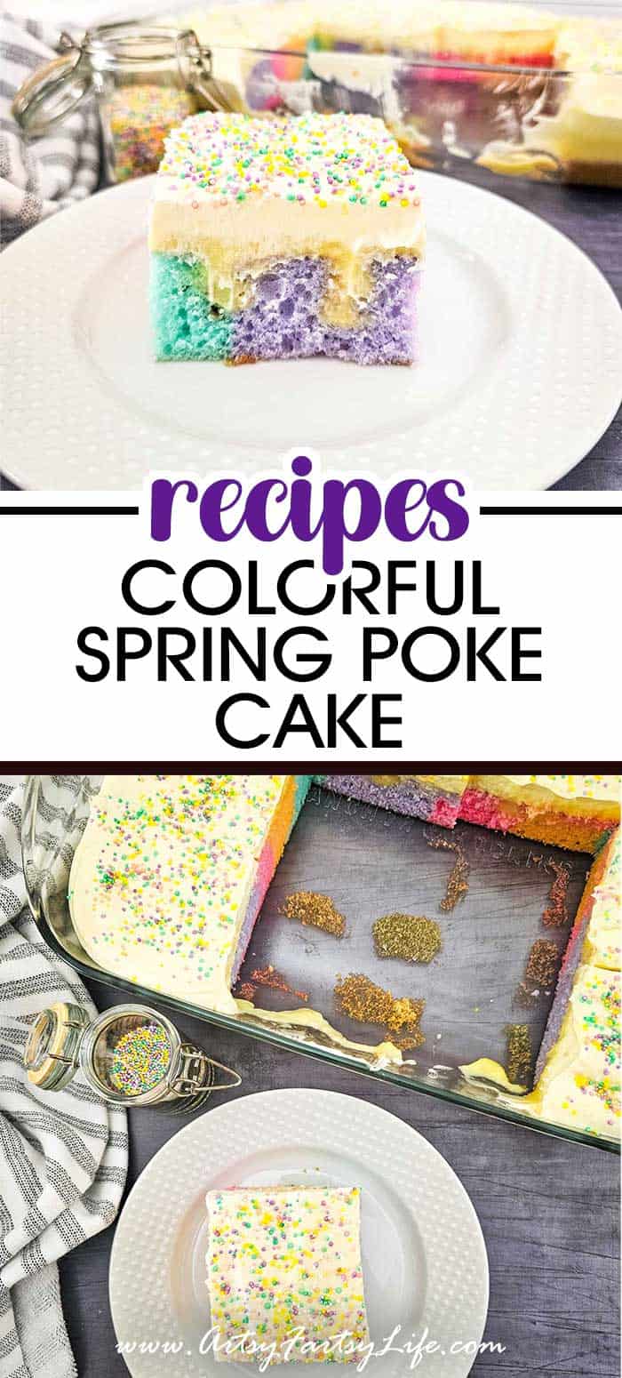 Spring Poke Cake Box Recipe - Easy and Delicious! · Artsy Fartsy Life