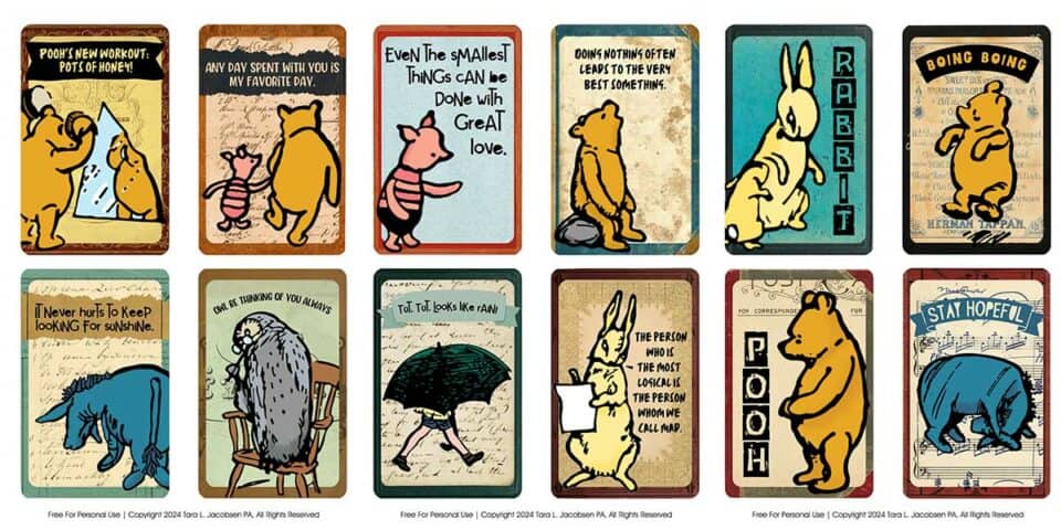 Grab These Free Printable Winnie The Pooh Cards · Artsy Fartsy Life